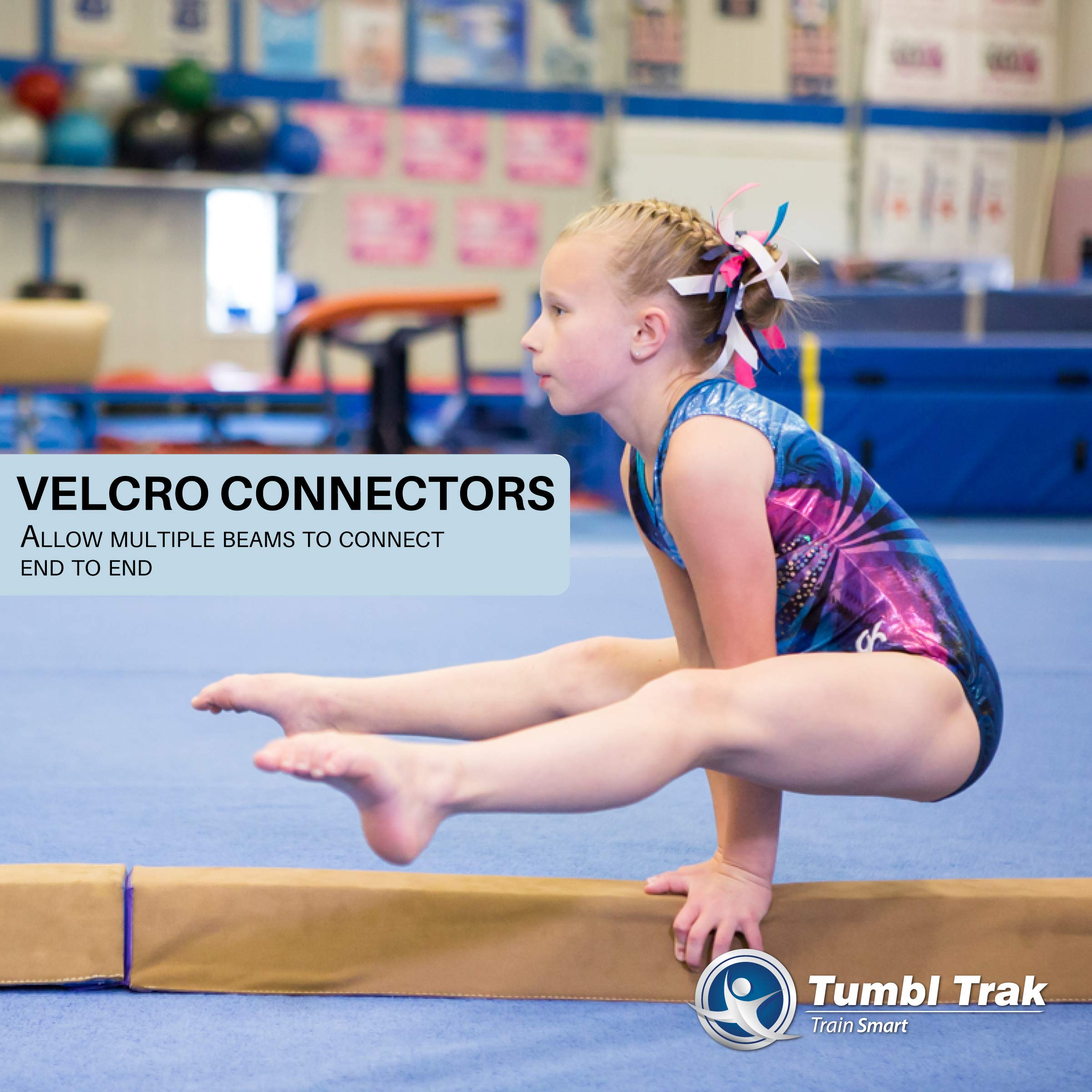 Tumbl Trak 4ft Sectional Gymnastics Training Floor Balance Beam (2 Pack), colors may vary