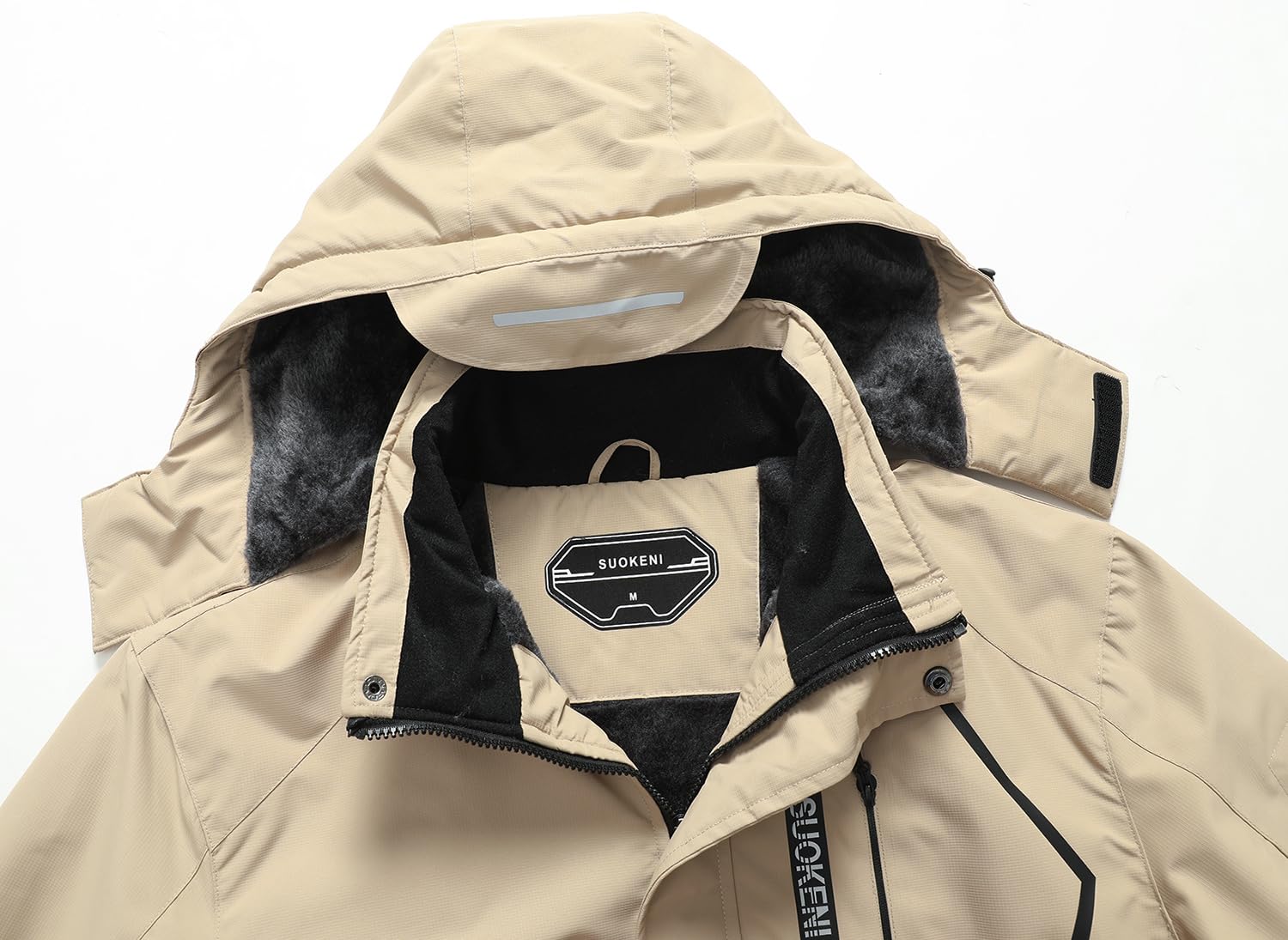 SUOKENI Men's Waterproof Ski Jacket Warm Winter Snow Coat Hooded Raincoat