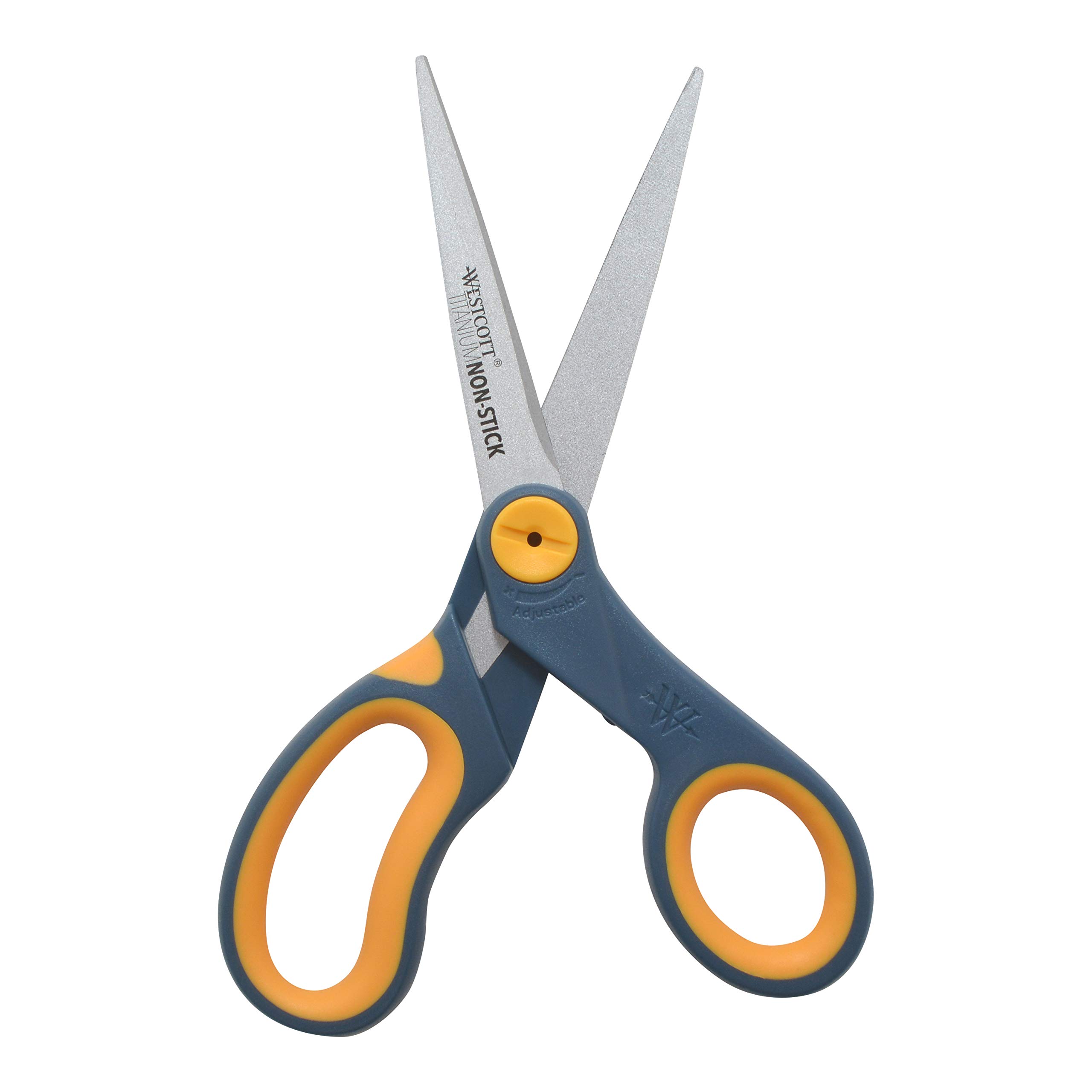 Westcott 17597 8-Inch Non-Stick Titanium Scissors For Office and Home, Blue/Gray, 6 Pack