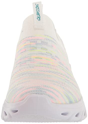 Skechers girls Glide-step Sport -Good Energy Sneaker, White/Multi, 10.5 Little Kid US