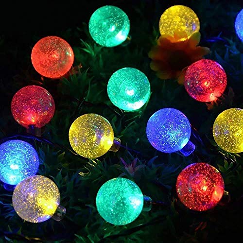 WDWL Solar String Light, 7m 50 Lights Outdoor Crystal Ball Christmas Decorative Lights Christmas Tree Lawn Garden Home Solar Water Dew Lamps
