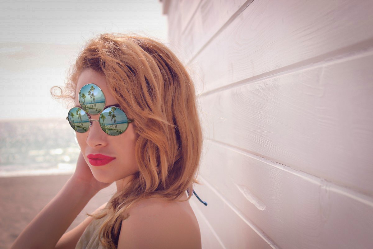 Trippy Lights Third Eye Sunglasses, Emerald Green with Pink Reflective Lens