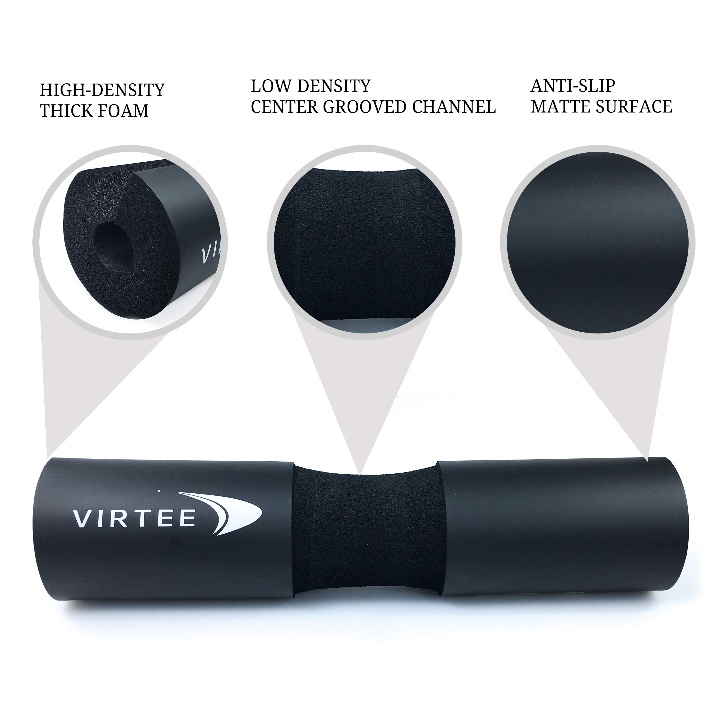 Virtee Barbell Pad for Squats, Lunges and Hip Thrusts - Weight Lifting Bar Cushion Pad Protector for Neck and Shoulder - Fit Standard and Olympic Bars