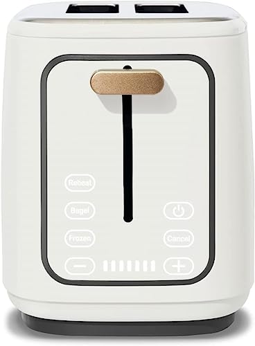Touchscreen Toaster, Toaster with Touch-Activated Display, Kitchenware by Drew Barrymore (2-Slice, White Icing)
