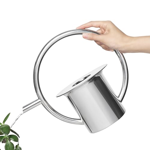 Umbra Quench Stainless Steel Watering Can, Pot for Outdoor or Indoor Plants, Medium