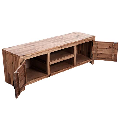 THYUOVAI TV Cabinet,Side Cabinet Entertainment Stand Storage cabine Lowboard Suitable for Living Room,Bedroom,Closet,Hallway,Foyer,Office Solid Acacia Wood 47.2"x13.8"x15.7"
