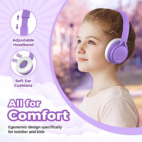 TuneFlux Kids Headphones, Design for boys and girls-Purple