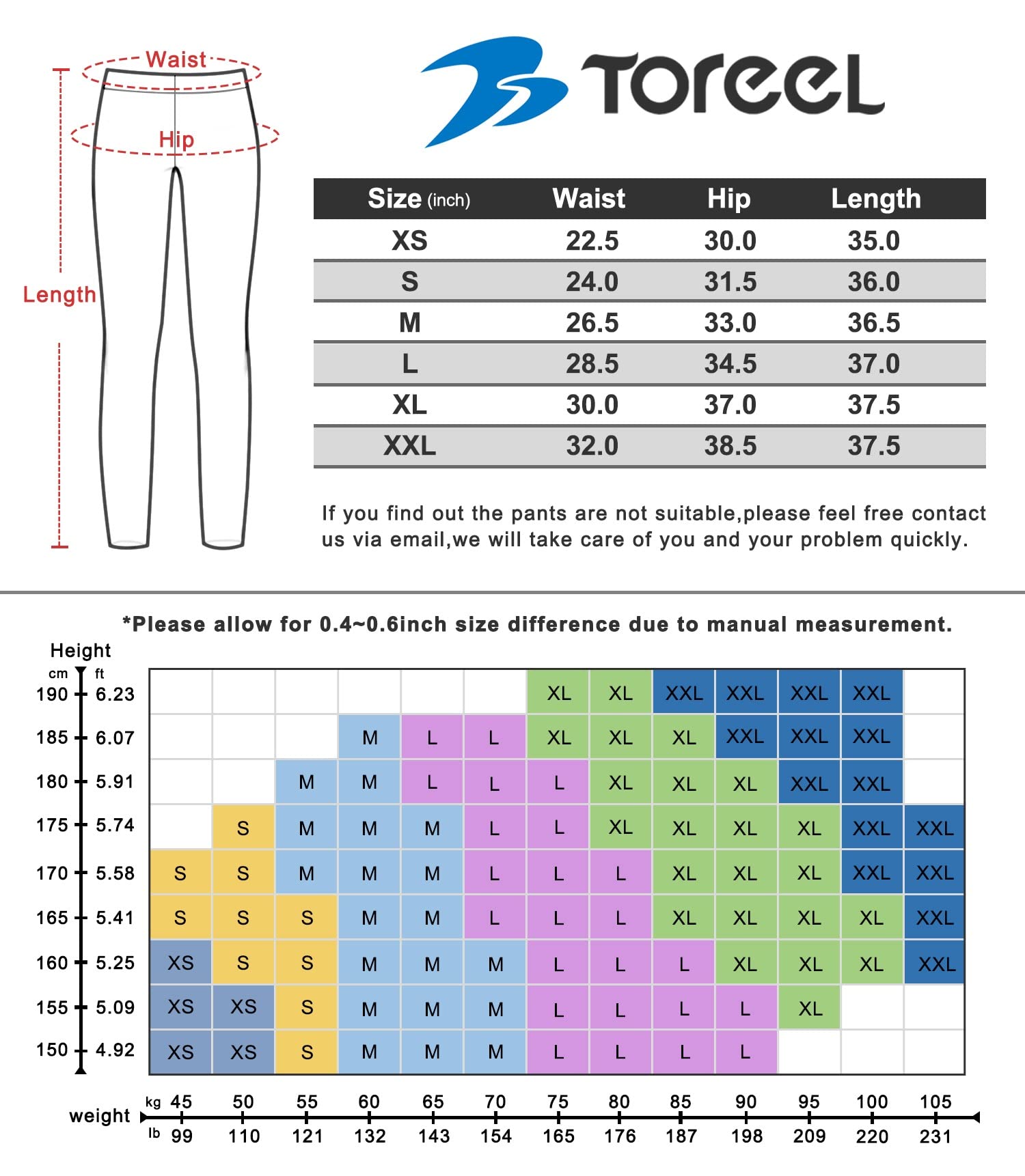 TOREEL High Waisted Leggings Pack Yoga Pants with Pockets for Women Tummy Control Workout Leggings with 3 Pockets
