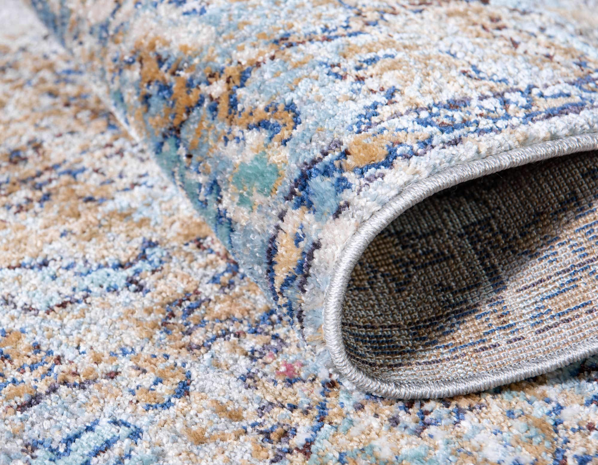 Unique Loom Augustus Collection Rustic Traditional, Bohemian Area Rug, 3' 3" x 5' 3", Tan/Blue
