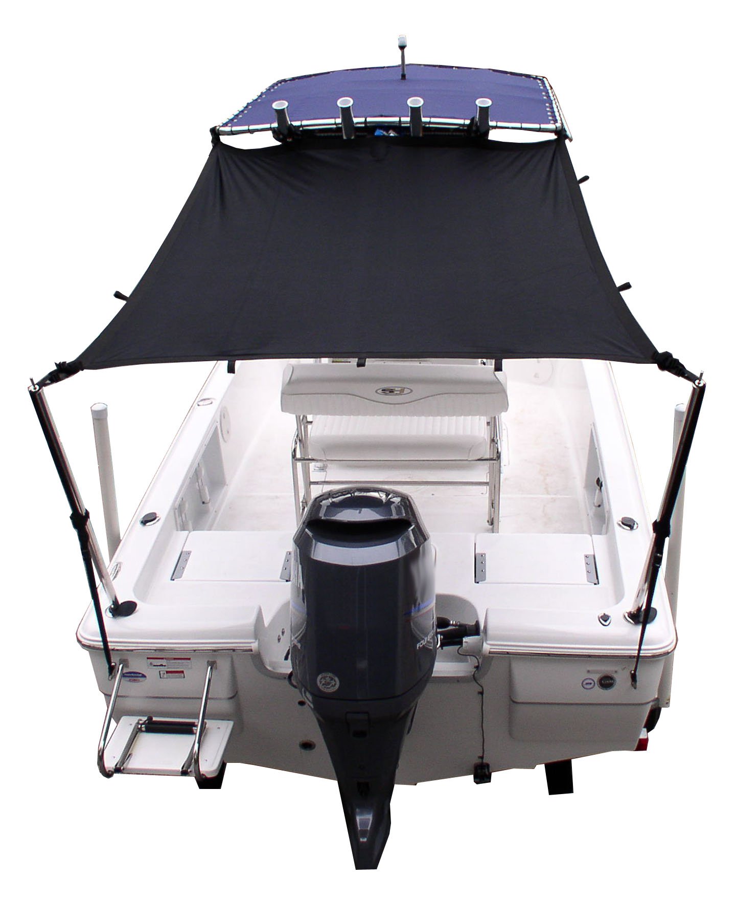 T-Top Boat Shade Kit, Black (5'L x 60"W) – Outer UV reflective coating for a 98% effective UV block – Secure fit-speed tested up to 30 knots – Resilient, elastic, breathable fabric – 2020108696