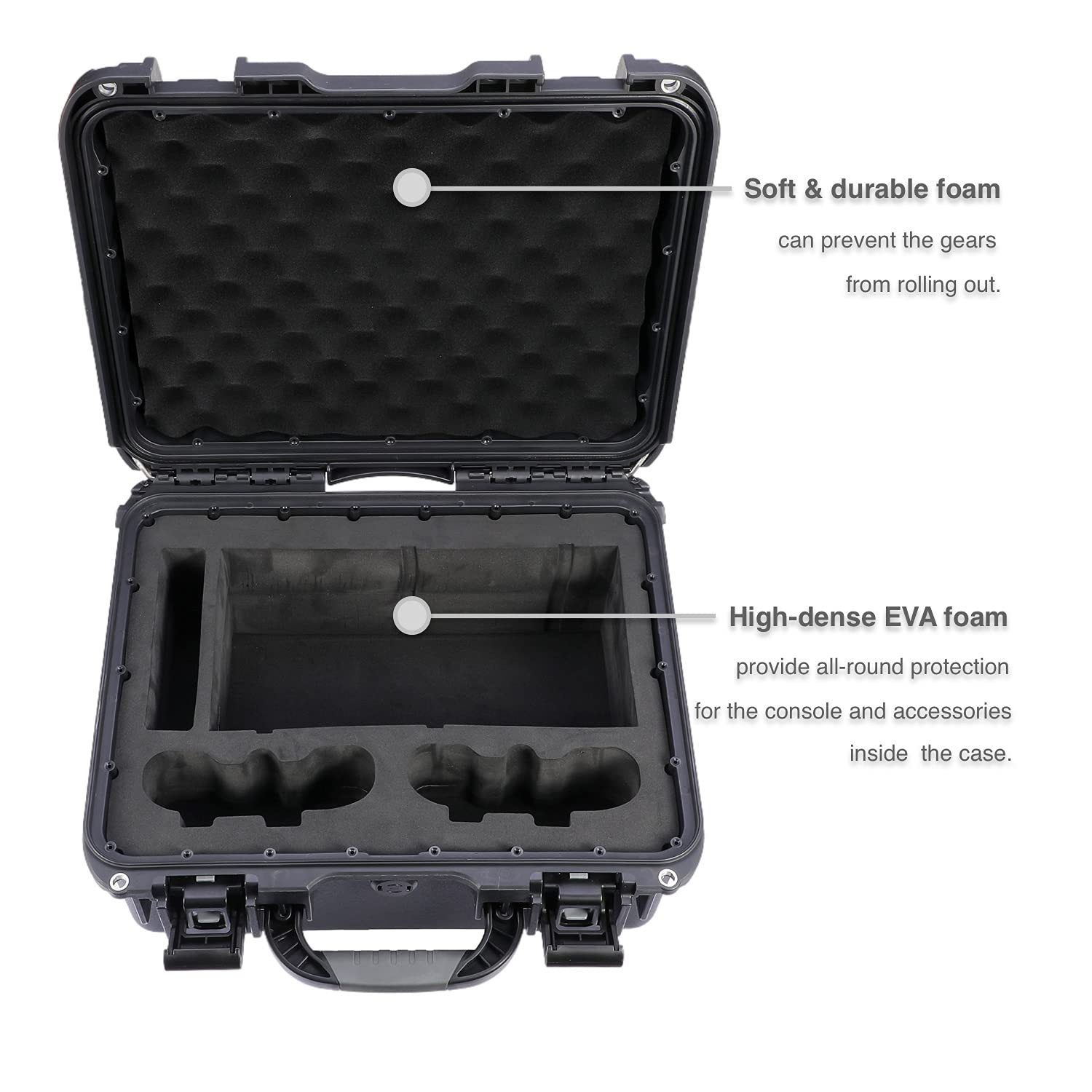 ZENACCE Waterproof Hard Case Compatible with Xbox Series X case, Travel Carrying Case Holds Xbox Series X Console, Wireless Controllers, Cables and Other Accessories