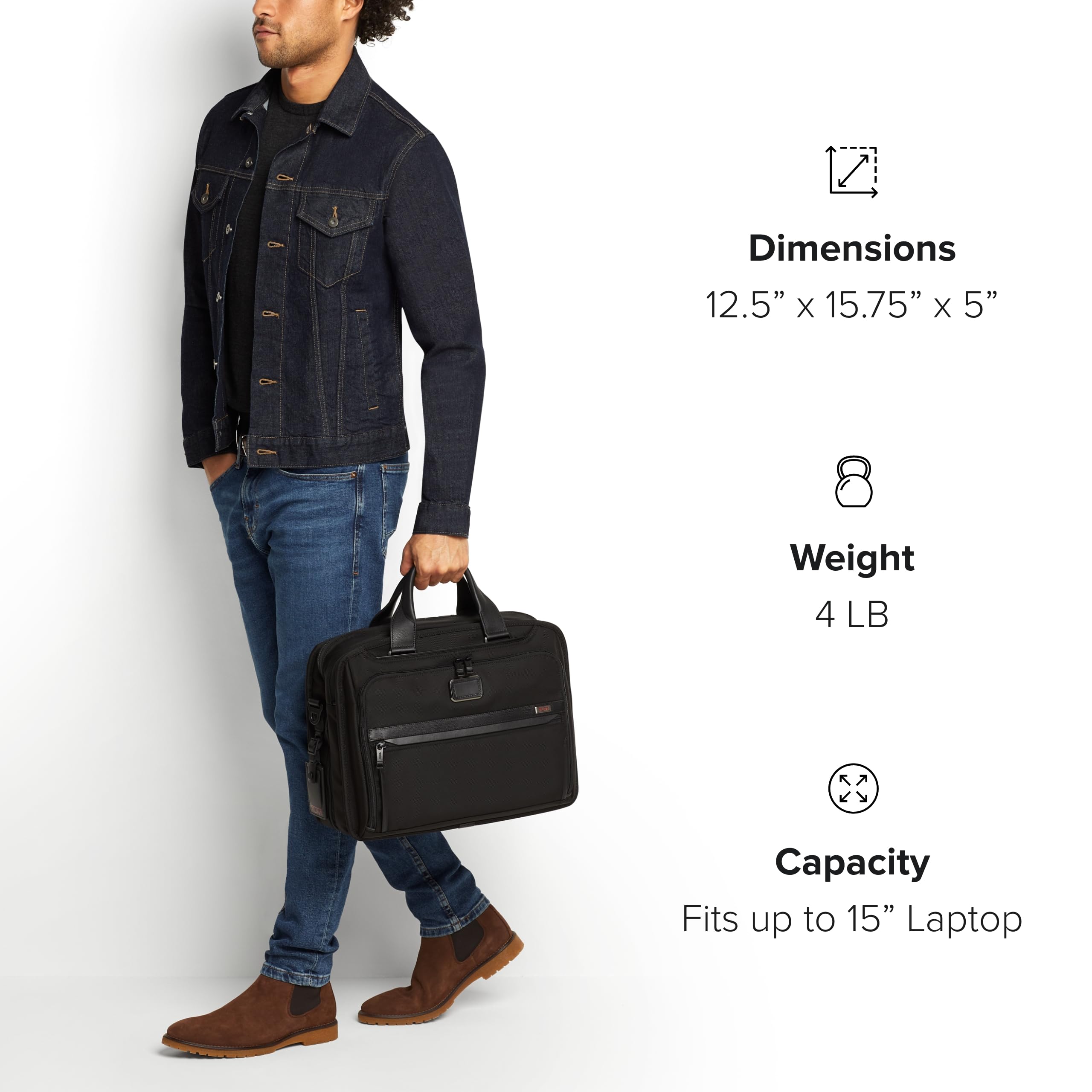 TUMI Alpha 3 Organizer Brief Anthracite One Size