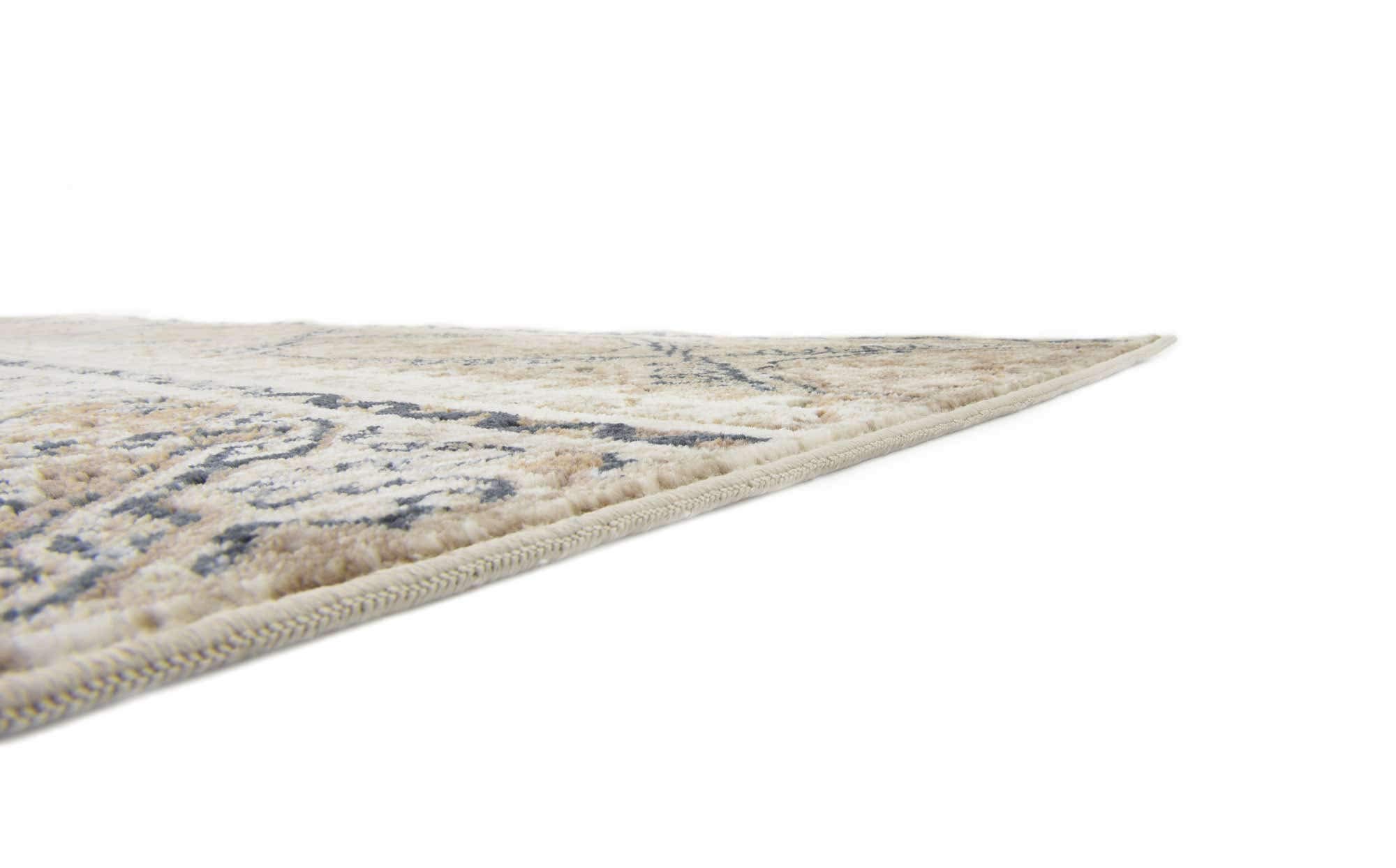 Unique Loom Chateau Collection Geometric, Vintage, Textured, Distressed, Traditional Area Rug, 5' 0" x 8' 0", Beige/Navy Blue