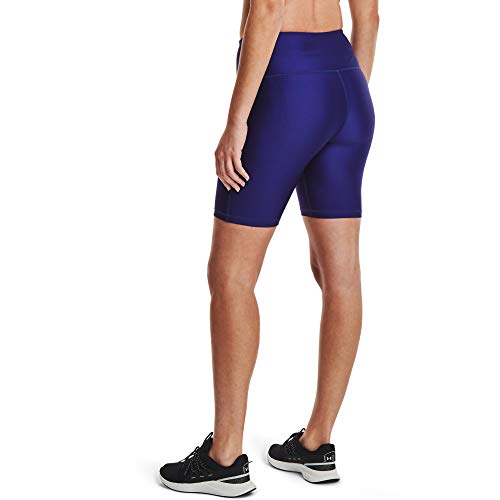 Under Armour Womens HeatGear Armour Bike Shorts , Regal (415)/Metallic Silver , Small