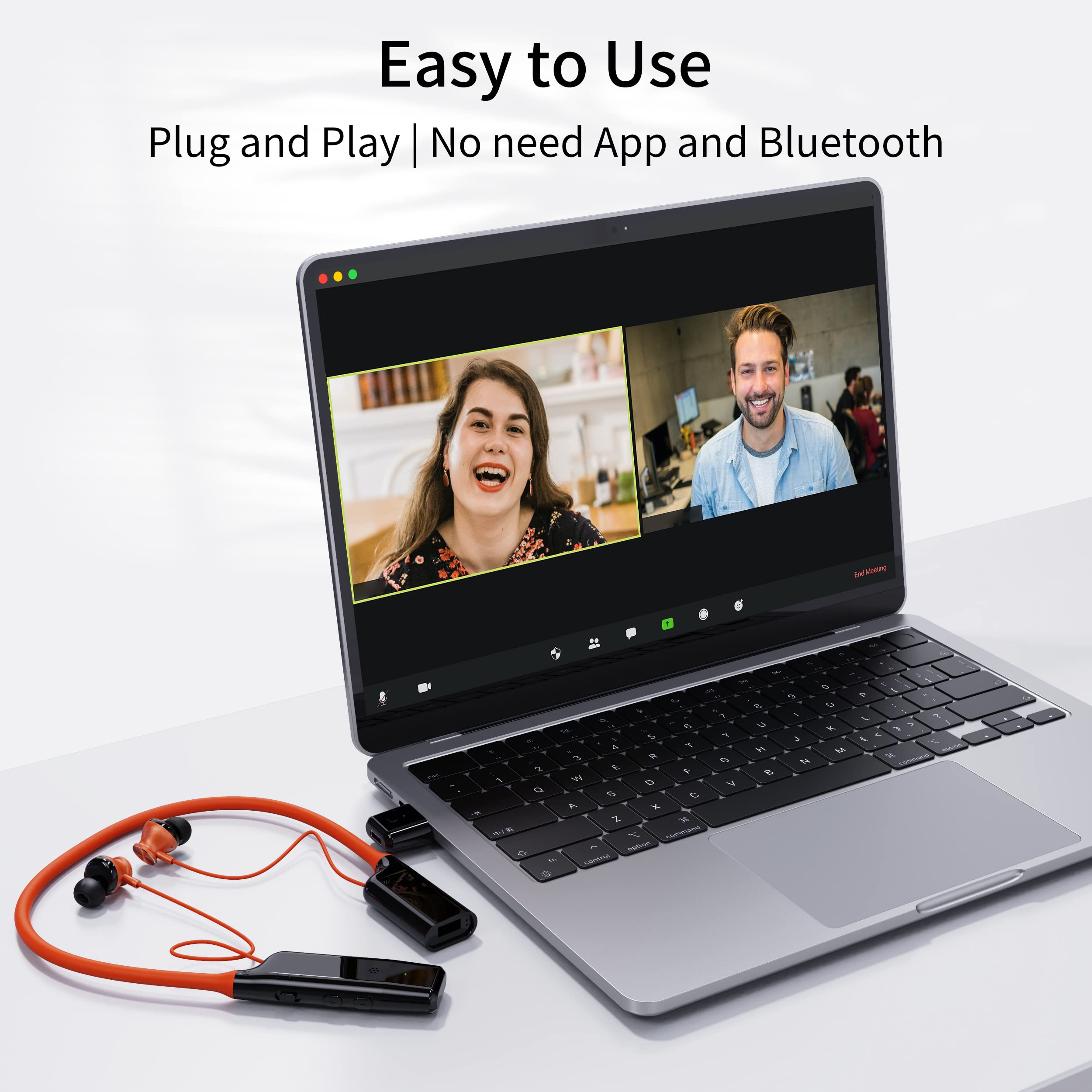 TPHOMALA Wireless Neckband Microphone, Bluetooth Headphones with Microphone for iPhone,Android, iPad,Laptop,Record.vlog.