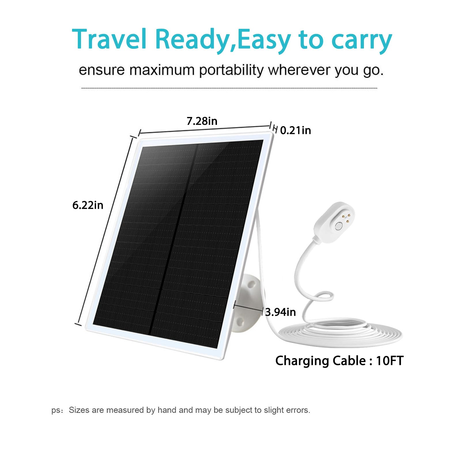 Solar Panel Charger for Arlo Camera Solar Panel Arlo Pro 5S 2K Compatible with Arlo Ultra, Ultra 2, Pro 3, Pro 4, Pro 3 Floodlight Security Camera Weather Resistant Weatherproof with 10FT Cable