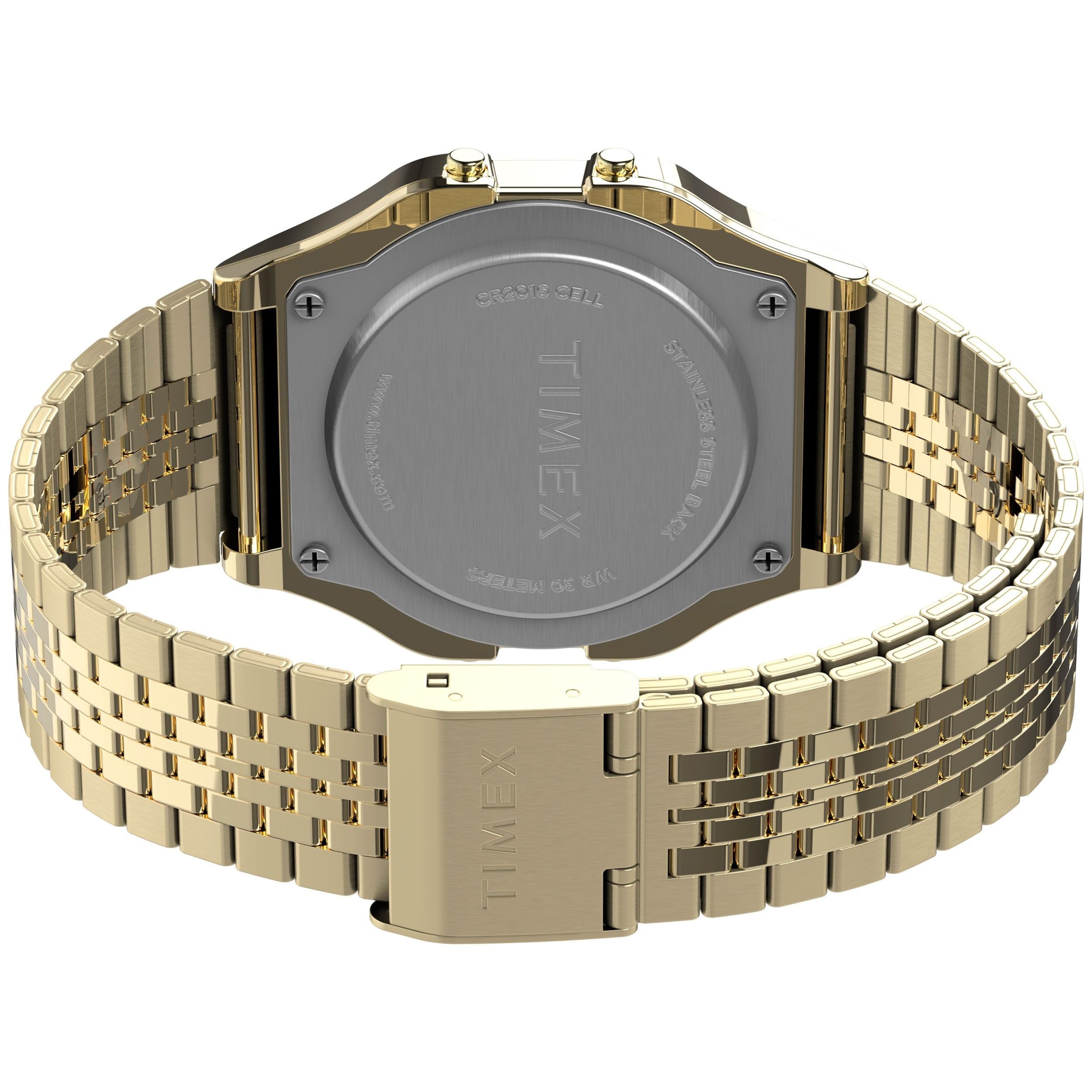Timex T80 34mm Watch – Gold-Tone with Stainless Steel unisex-adult Bracelet