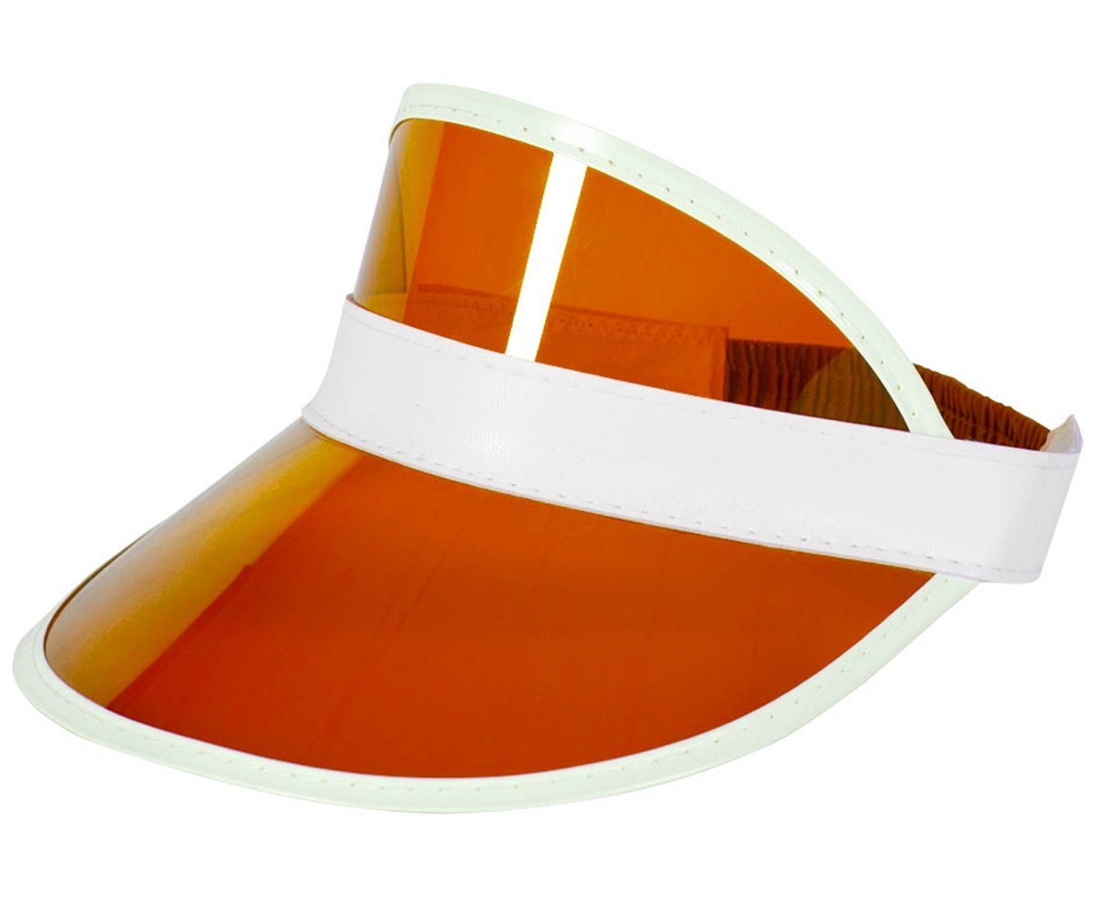 Transparent Poker Sun Visor Dealer Hat Cap Casino Vegas Red Blue Green Pink (Orange)