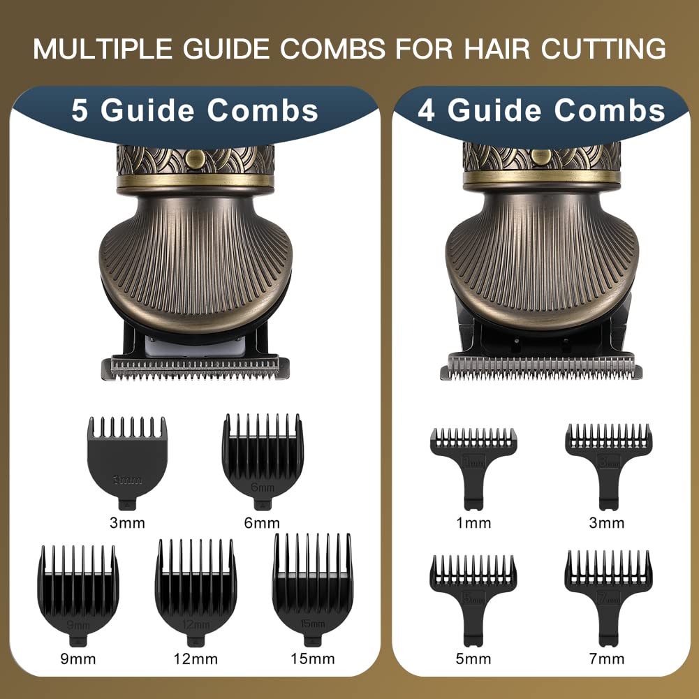 Scttomon Beard Trimmer Kit Professional Hair Clipper Trimmer Zero Gapped T-Blade Trimmer Electric Shaver Razor Nose Body Trimmer for Men Cordless Grooming Kit 7 in 1