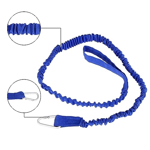 X AUTOHAUX 2pcs 37" Blue Kayak Paddle Leash Elastic Rowing Boat Paddle Leash Safety Tool Stand Up Paddle Board Kayak Accessories