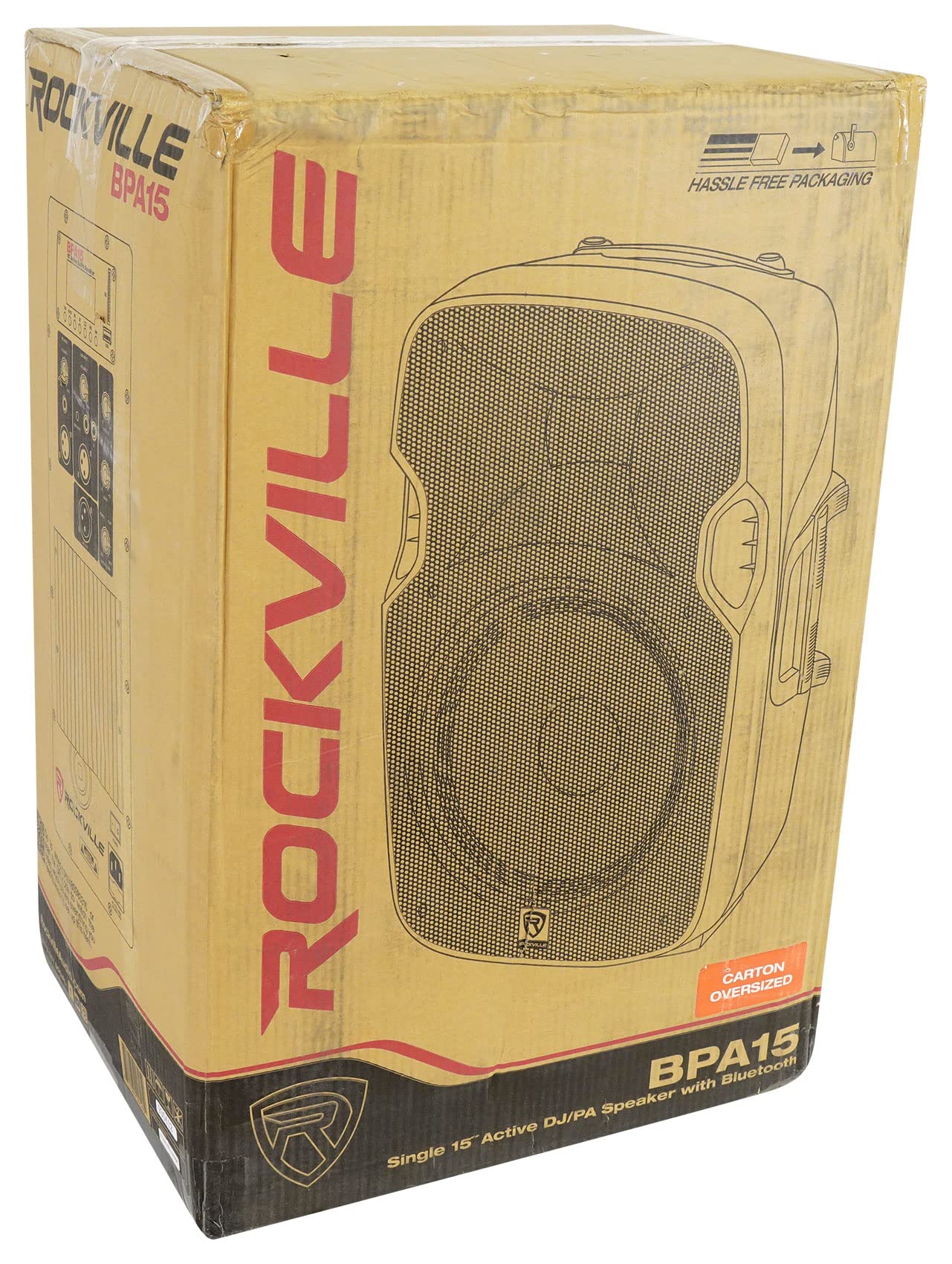 Rockville Professional Powered Active 800w DJ PA Speaker w Bluetooth, 15 inch (BPA15), Black
