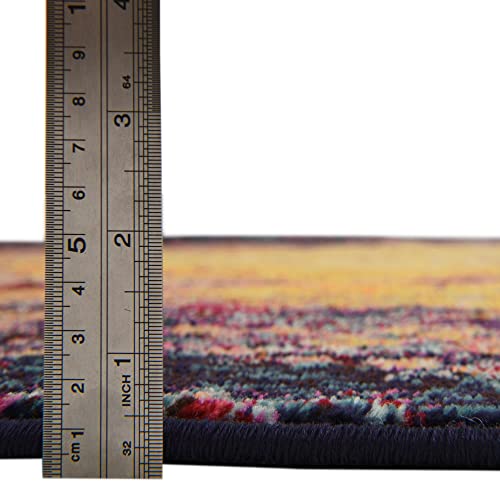 Unique Loom Estrella Collection Abstract, Gradient, Modern, Sunburst, Distressed Area Rug, 3 ft 3 in x 5 ft 3 in, Multi/Brown