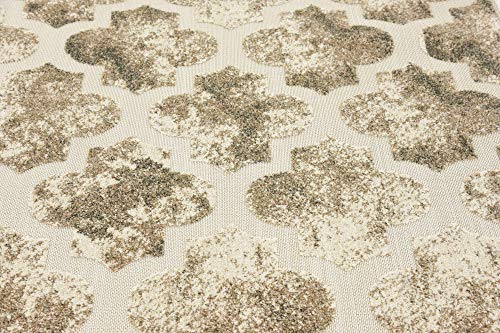 Unique Loom Outdoor Trellis Collection Area Rug - Nashville (9' x 12' Rectangle, Cream/ Brown)