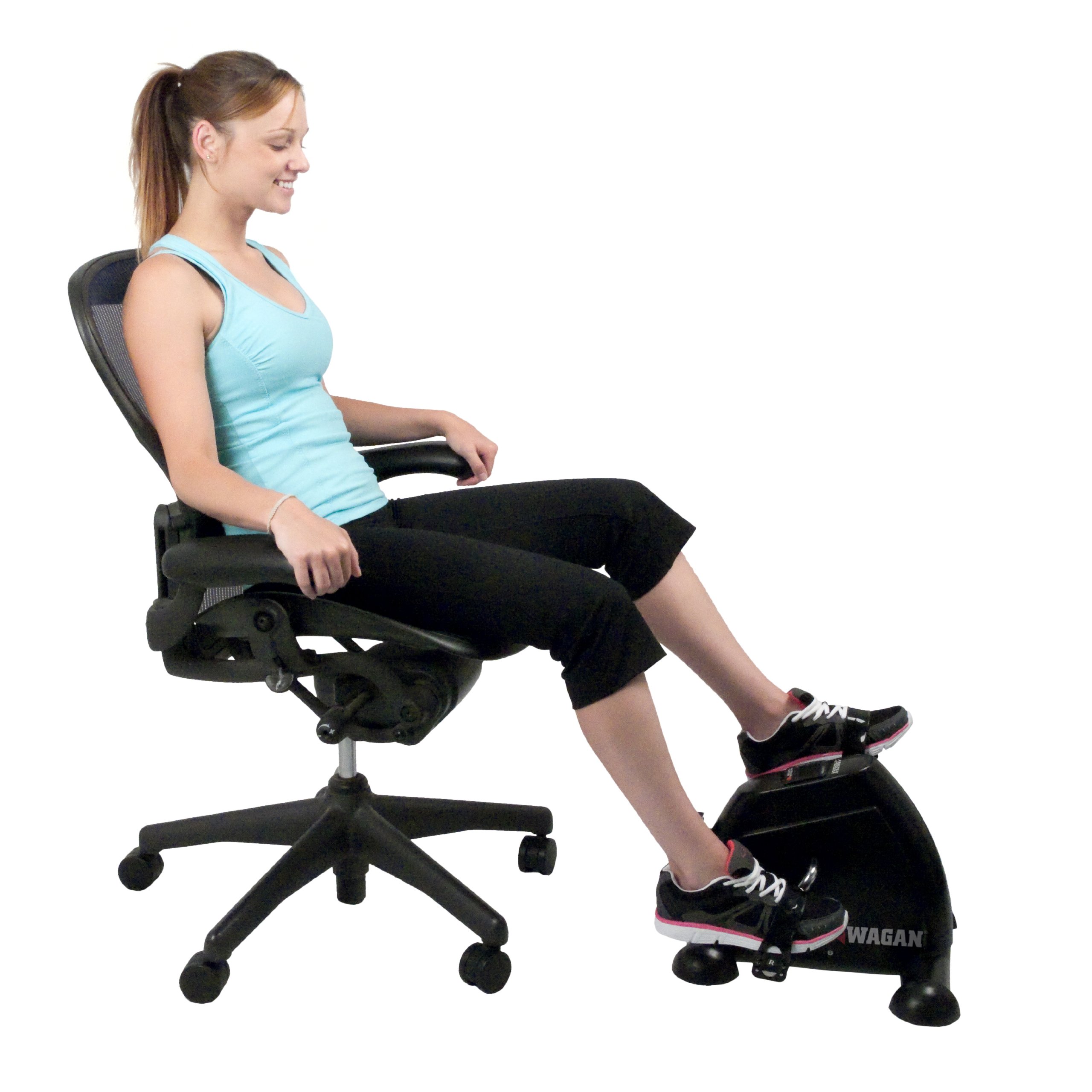Wagan EL2773 Mini Cycle Under Desk Bike Pedal Exerciser Mini Exercise Bike Desk Cycle for Home Workout & Office Exercise Equipment, Black
