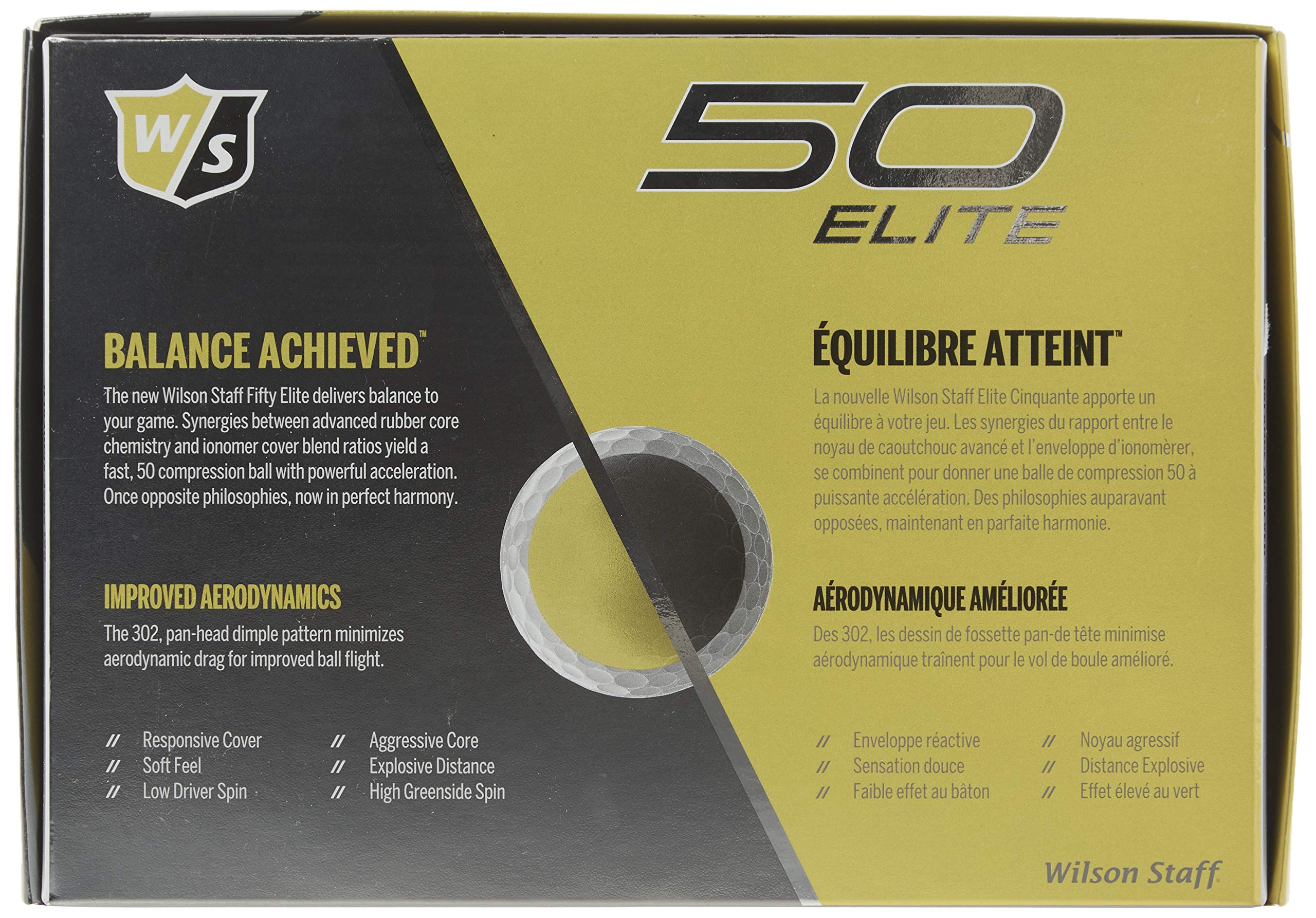 WILSON Staff Fifty Elite Golf Ball, Yellow