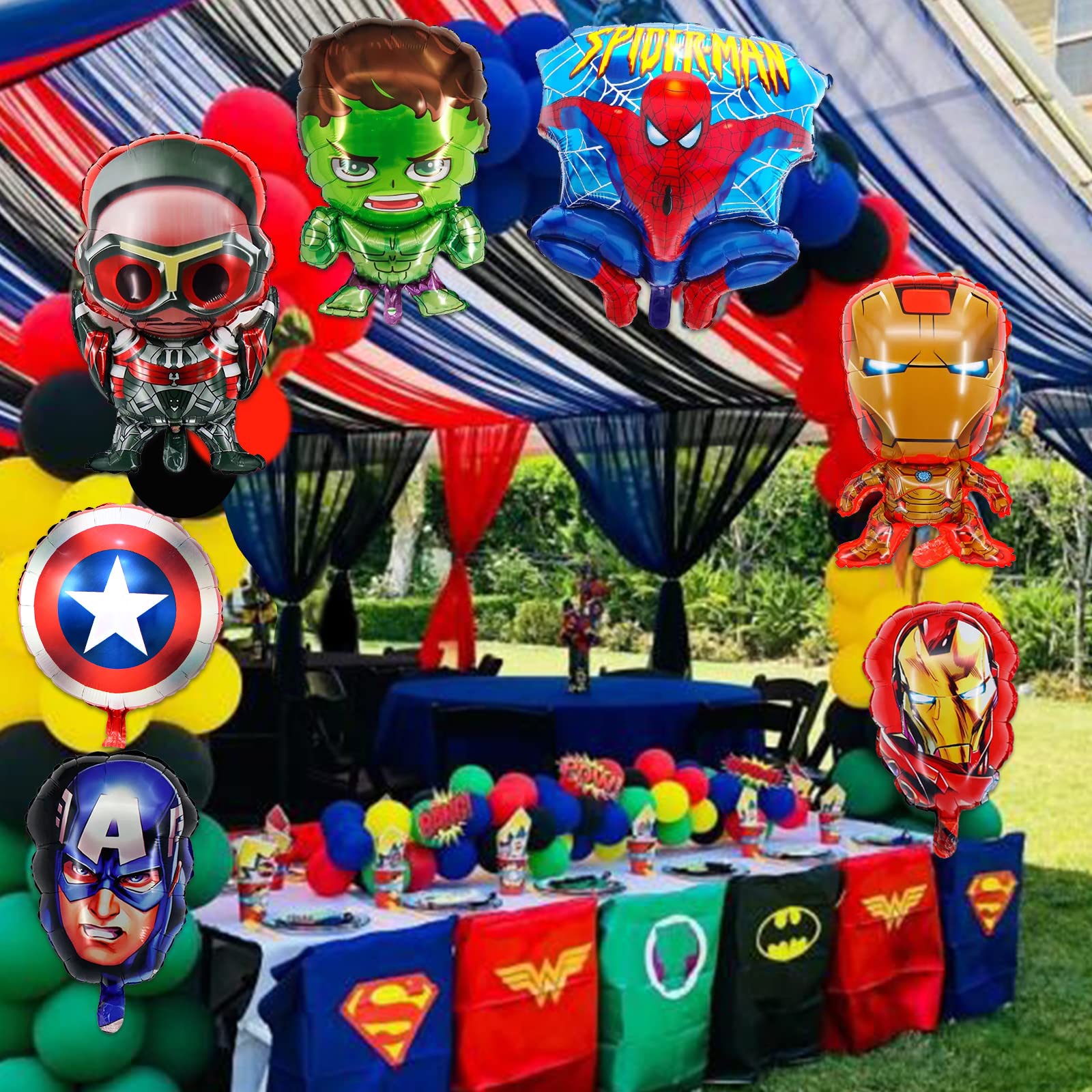 Superhero Balloons for Kids Birthday Baby Shower Super Hero Theme Party Decorations (Superhero)