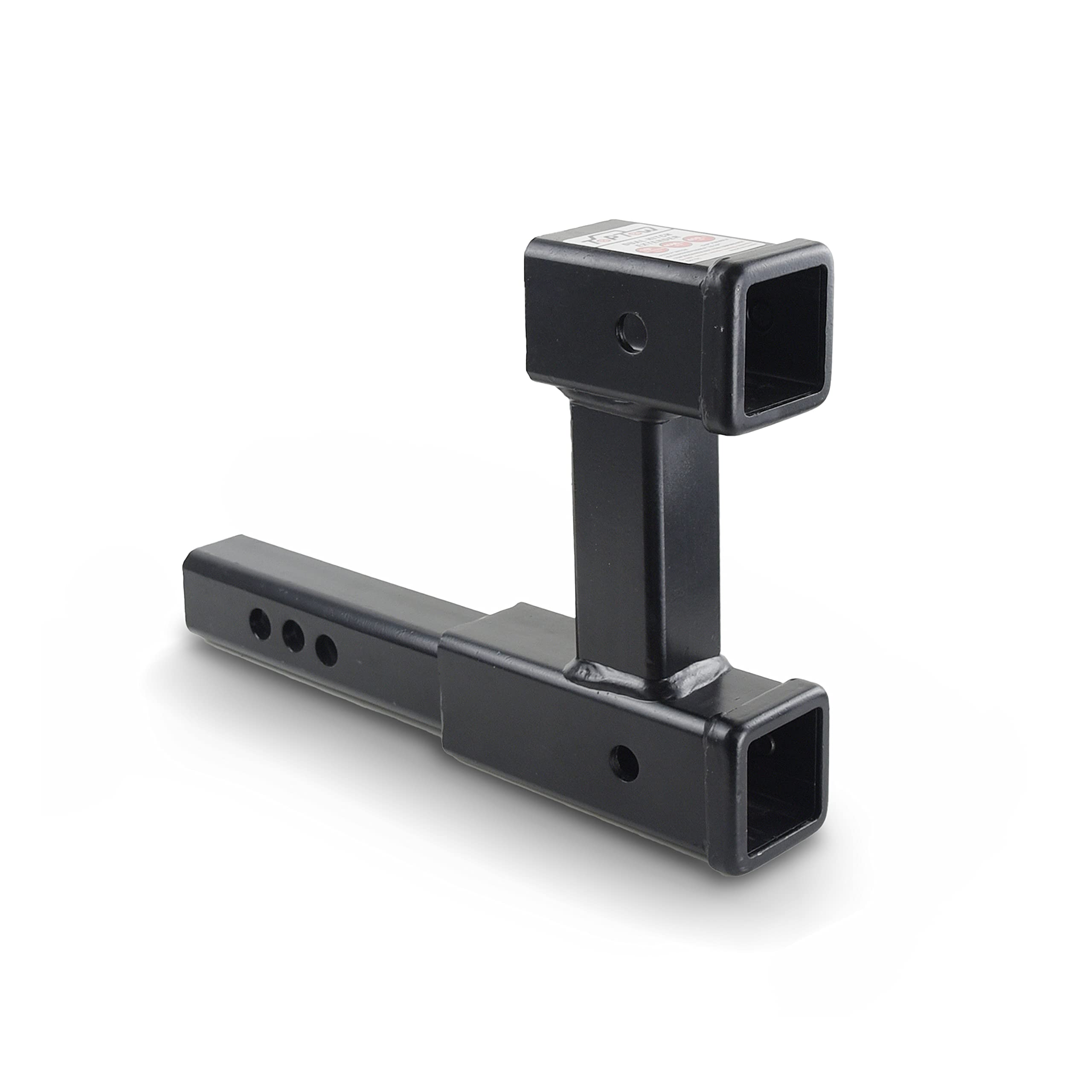 TOPTOW 64131HL Dual Hitch Extension with Hitch Lock, Fits for 2 inch Receiver, Extender to 10 inch Max. Length & 7-1/2" Riser