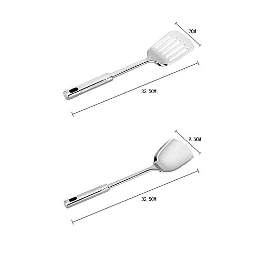SDGH 7Pcs Kitchen Utensils Set Stainless Steel Cookware Cooking Tool Soup Spoon spatula Fork Shovel with Frame Kitchenware Kit