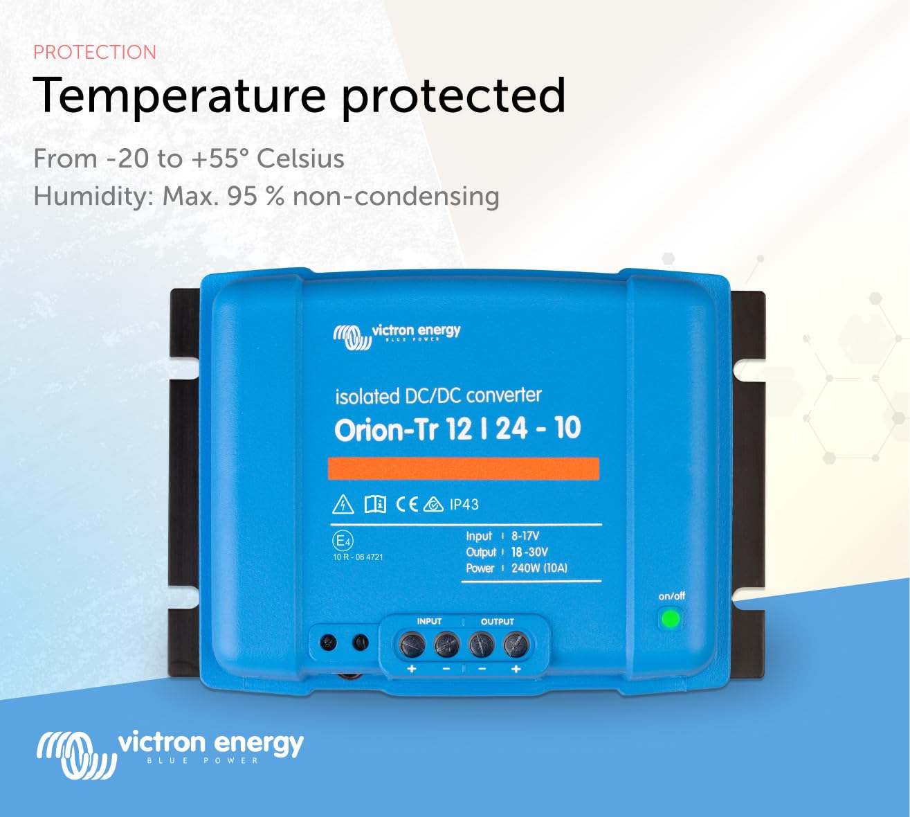 Victron Energy Orion-Tr IP43 12/24-Volt 10 amp 240-Watt Isolated DC-DC Converter
