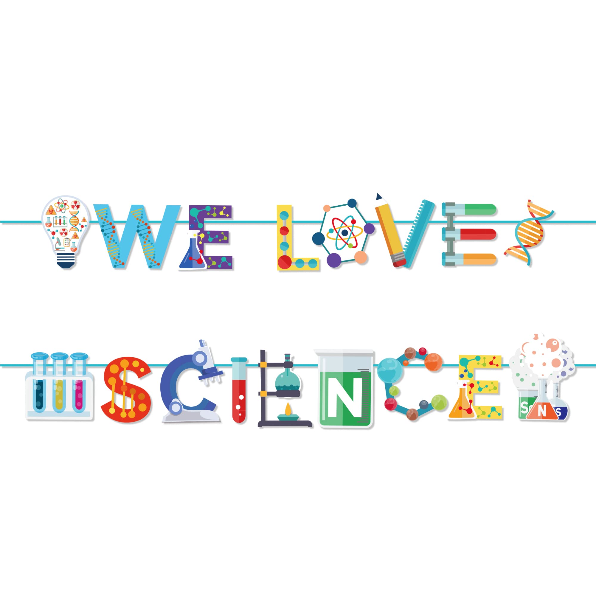 We Love Science Banner Science Party Decorations Science Theme Birthday Party Banner For Kids Mad Science Fun Scientist Subject Birthday Party Banner Supplies