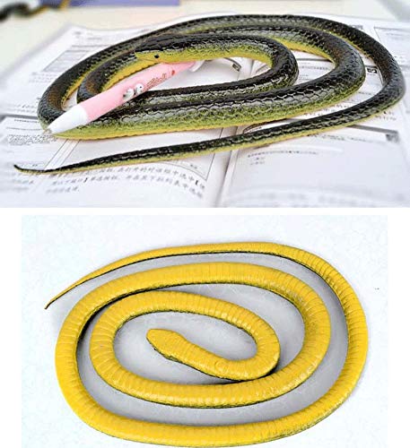 Yoogeer 47 Inches Rubber Lifelike Snakes Scary Gag Gift Incredible Creatures Chain Snakes Rain Forest Snake Toys Wild Life Snakes