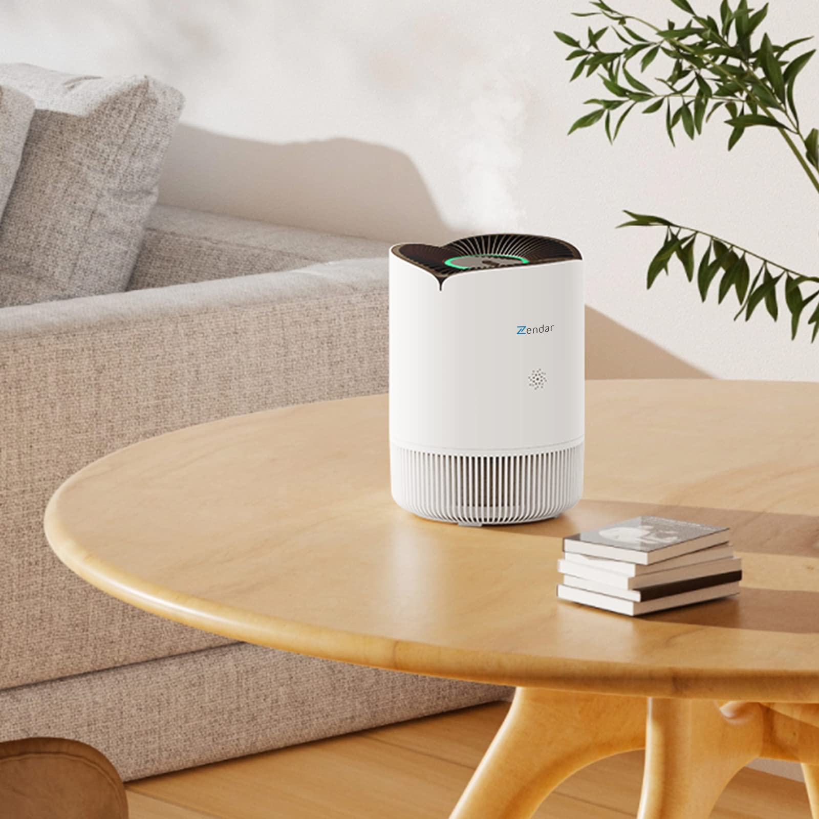 Zendar Air Purifiers for Bedroom Home, H13 True HEPA Air Purifier,Air Negative Ionizer,Effectively Removes 99.97% Particles, Effective Coverage 969ft², 28dB Sleep Mode, Automatic, KJ158F-A2 White…