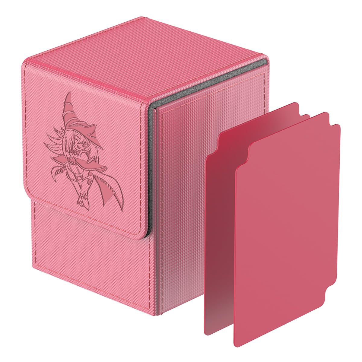 ULTRGEE Deck Box for YGO Cards, Deck Box Fits 110 Single Sleeved Cards, Trading Card Storage Case with 2 Dividers - MGirl-Pink