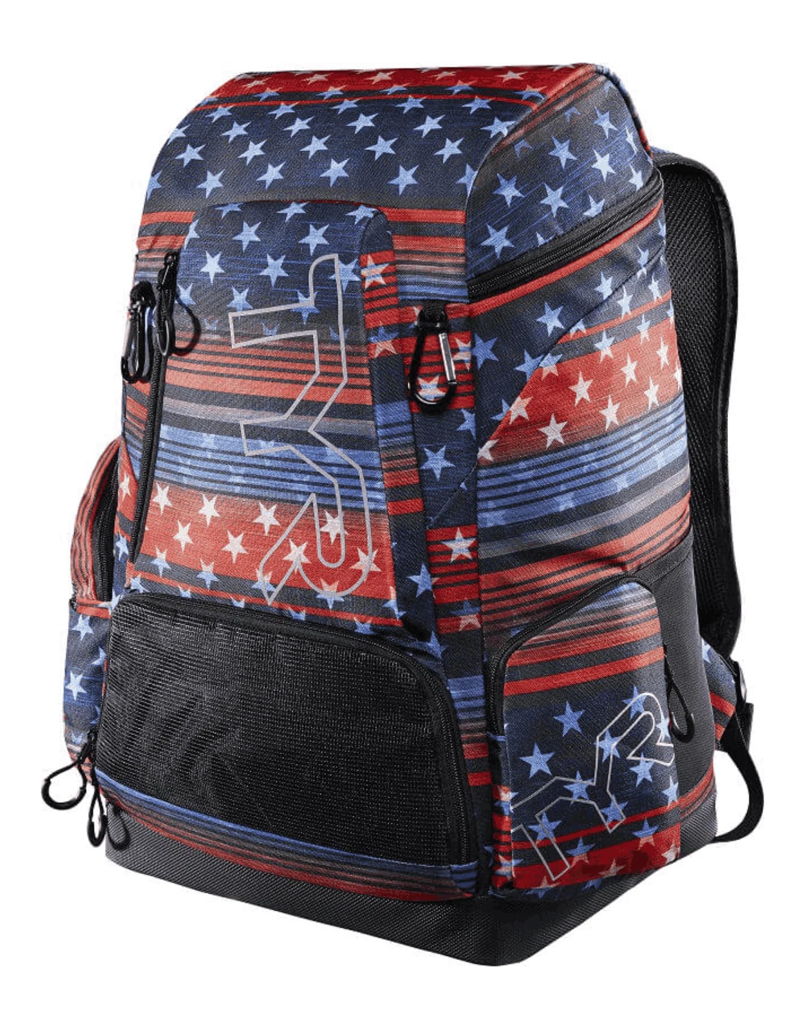 TYR Unisex Adult Alliance 45L Backpack-USA Flag Print, Red/White/Blue, 45 Litre