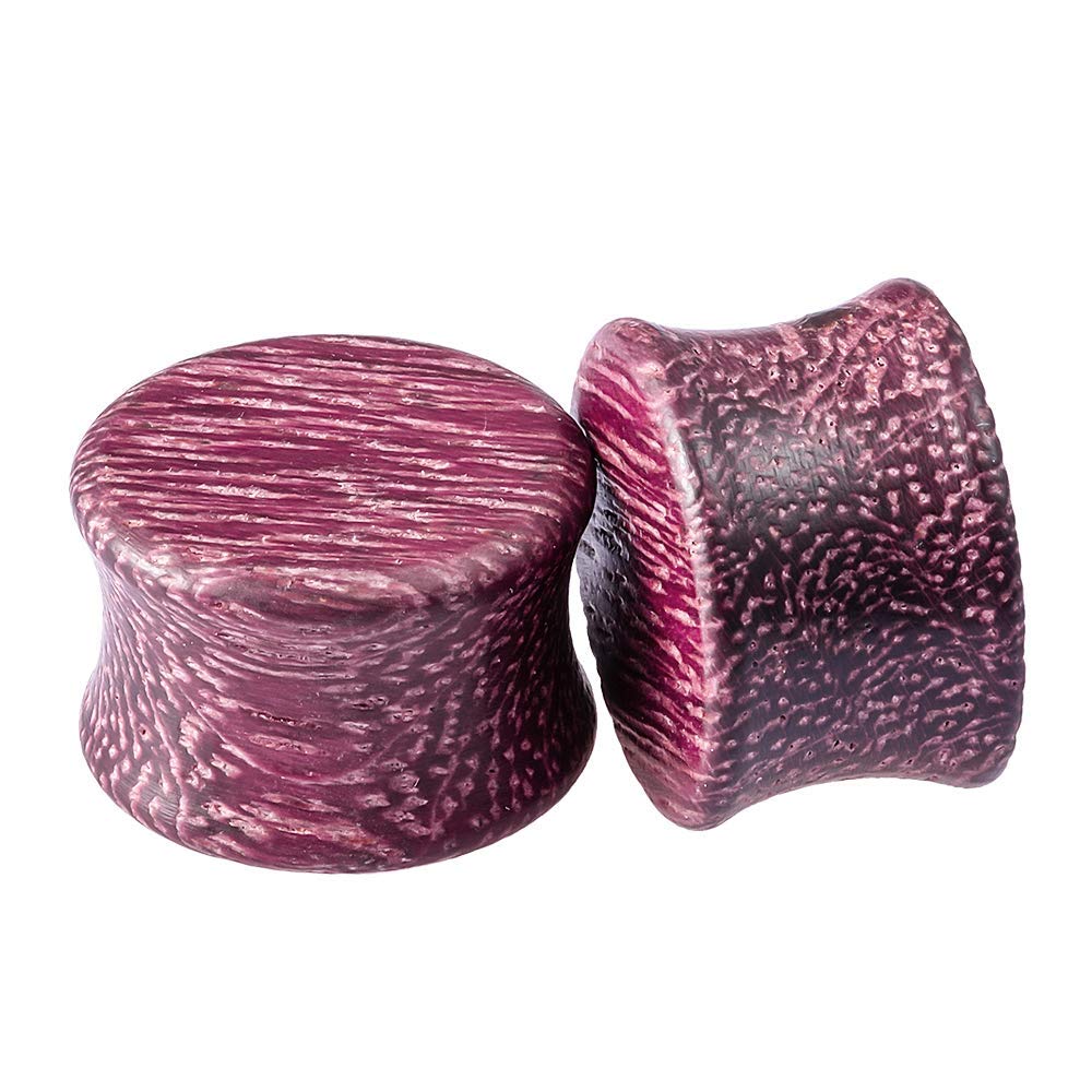 SUPTOP 8PCS Unique Wood Plugs and Tunnels Set Plugs for Ear Organic Hollow Double Flared Ear Plugs Saddles Gauge Size 0g 00g to 5/8
