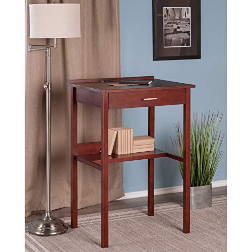 Winsome Ronald High Desk, Walnut, 27.95x21.73x41.89