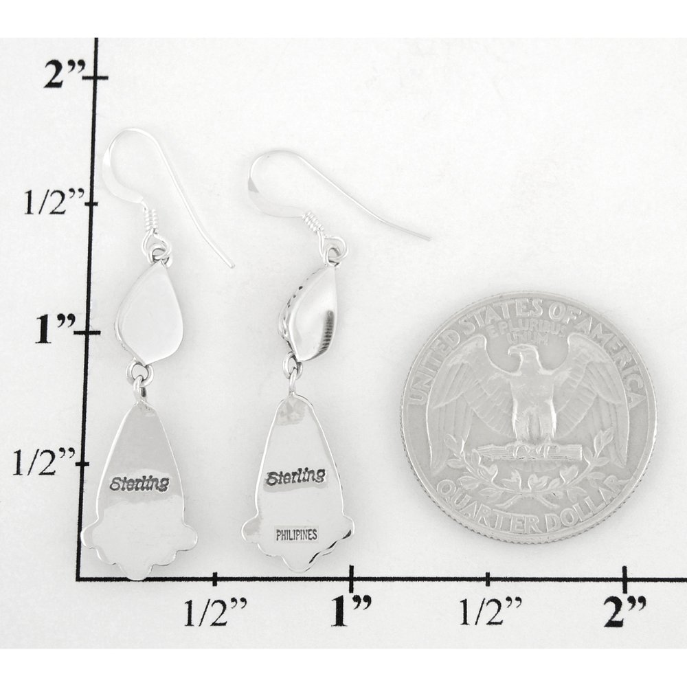 Turquoise Earrings 925 Sterling Silver & Genuine Turquoise (Select style) (Western Dangles)