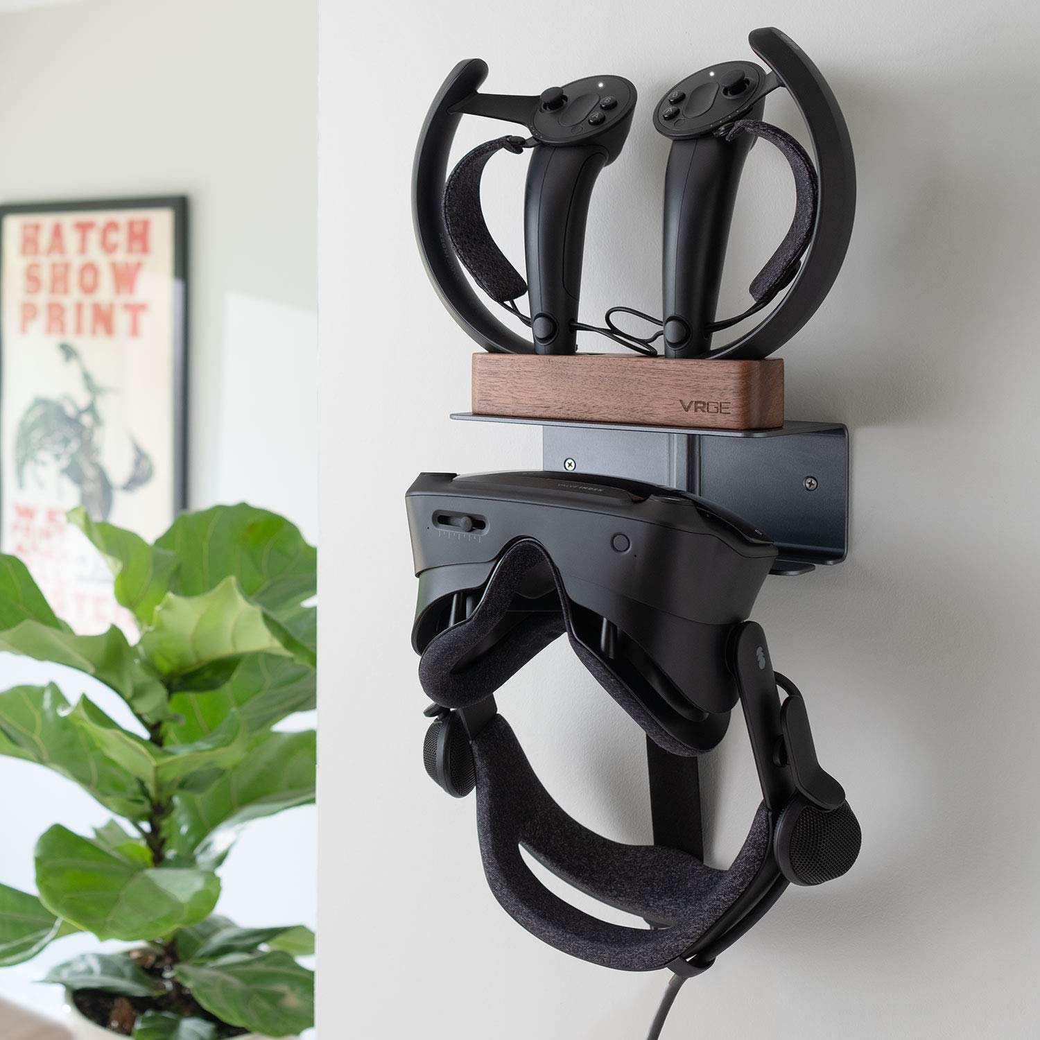 VRGE - Valve Index VR Wall Mount Charging Stand Station : Holds Both Valve Index VR Headset and charges USB VR Controllers