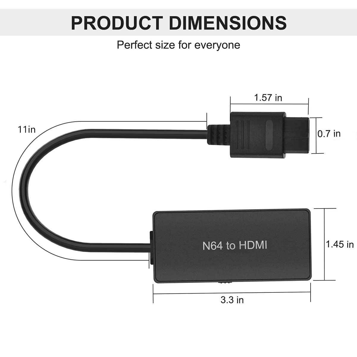 Y.D.F N64 to HDMI Converter, HDMI Cable for N64 /SNES/NGC/SFC No Need to Install Drivers Plug and Play