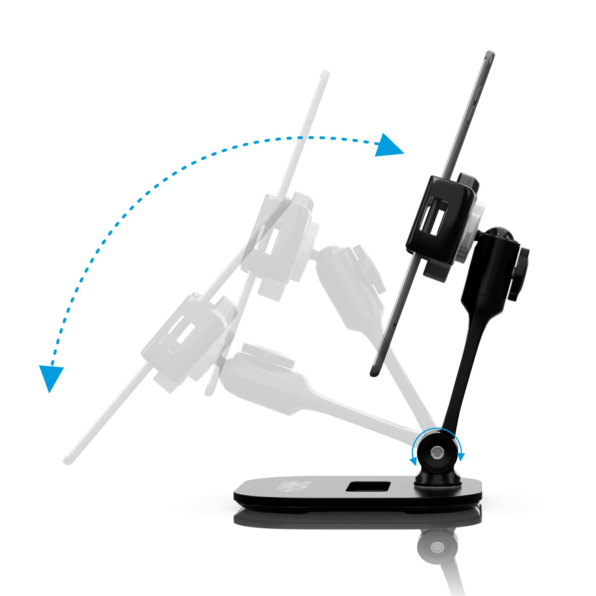 Tablet Stands and Holders Adjustable: Tablet Cell Phone Holder 360 Degree Swivel Angle Rotation for 4 to 11 inches Tab Phone iPad Samsung Galaxy Perfect POS Kitchen Bedside Office Table Reception