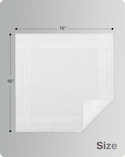 Umo Lorenzo Pocket Square Handkerchiefs for Men Soft 100% Cotton Hankies (12 Pack)