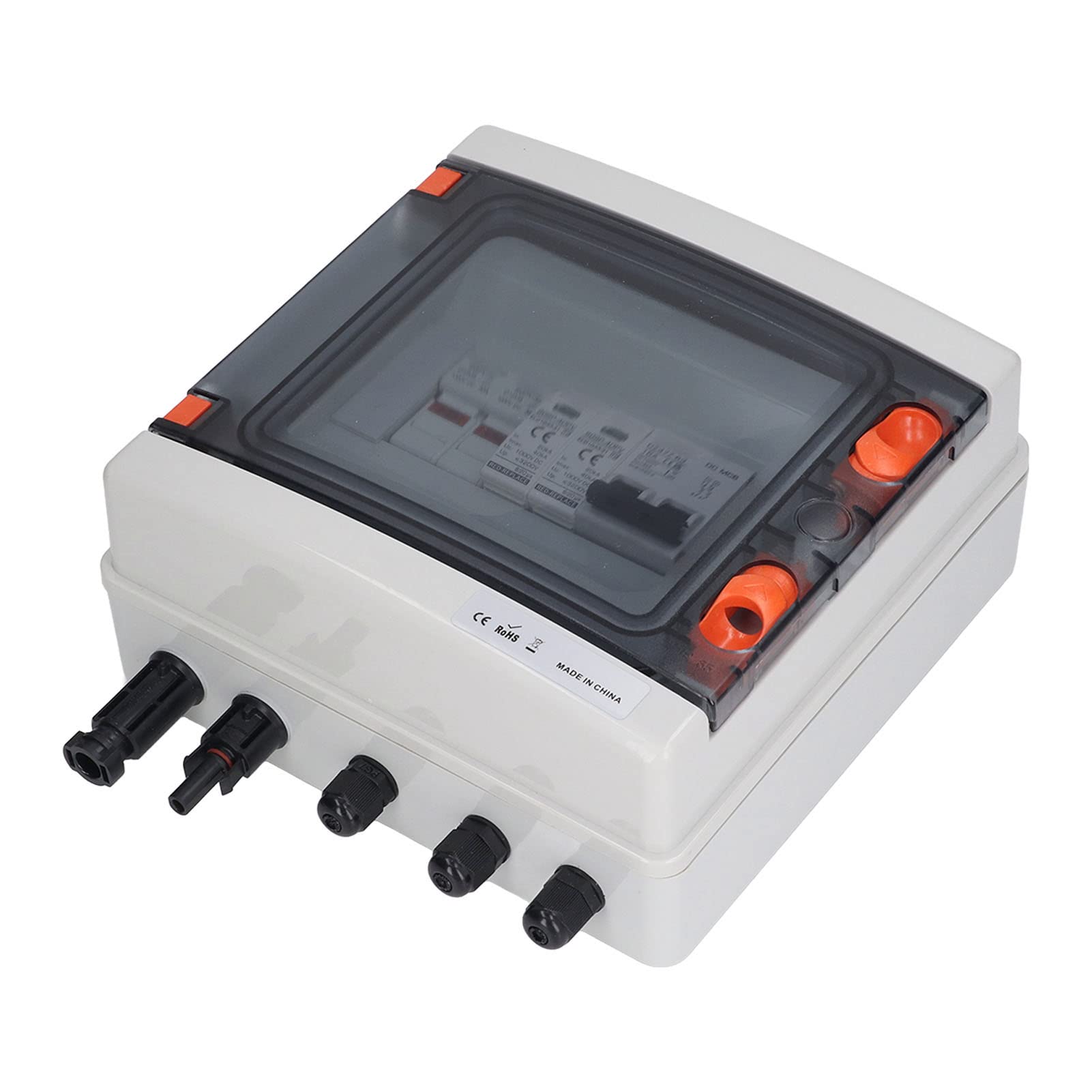 Solar PV Combination Box, IP65 Rated Waterproof and Dustproof, Light Indication Protective Transparent Cover, 40A 1000V Suitable for PV Grid Connection System