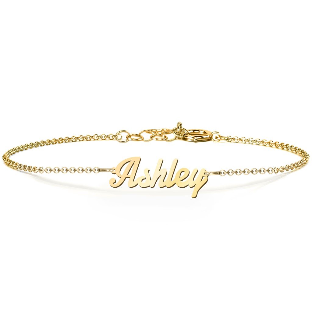 TSD 14K Yellow Gold Personalized Glamorous Name Bracelet by JEWLR