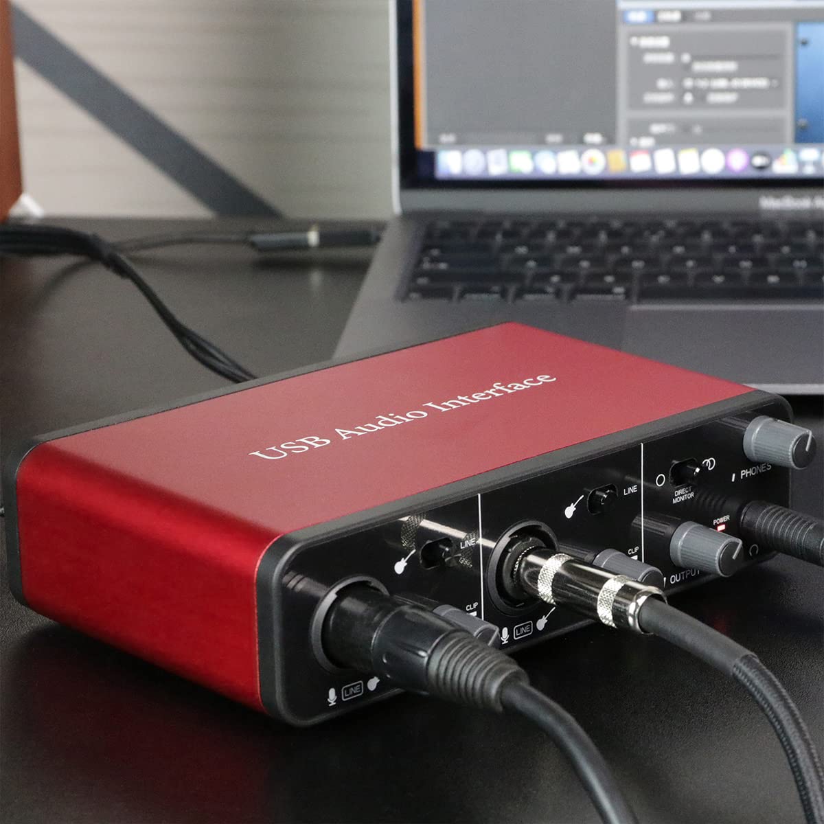 ZUZONG 2i2 Audio Interface Audio Interface USB Microphone Preamps with 48V Phantom Power 24 Bit Support Smartphone/Tablet/Computer and Other Equipment Recording(No DAW Recording Software)