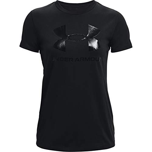 Under Armour Womens Live Sportstyle Graphic Short Sleeve Crew Neck T-Shirt , Black (002)/Black , Medium