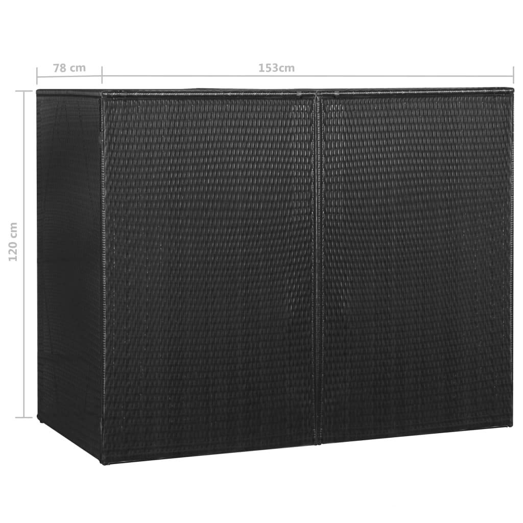 Unfade Memory Garbage Shed Wheelie Bin Sheds Outdoor Garden Patio Poly Rattan Storage Shed (60.2"x30.7"x47.2", Black)